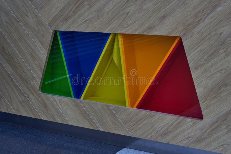 Multi-colored Triangles of Plastic Shelves Fence of the Stock Image ...