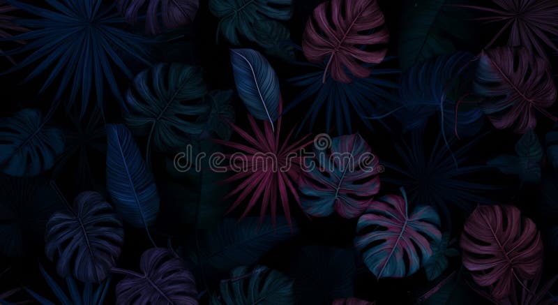 Multi Colored Tropical Leaves Background Stock Illustration ...