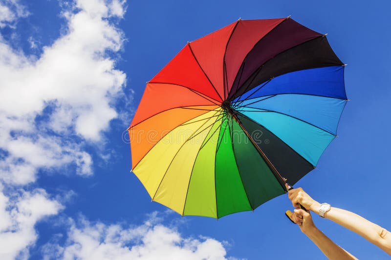 Multi color umbrella stock photo. Image of bright, orange - 31613310