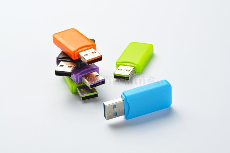 Multi colored USB sticks stock image. Image of portability - 143116561