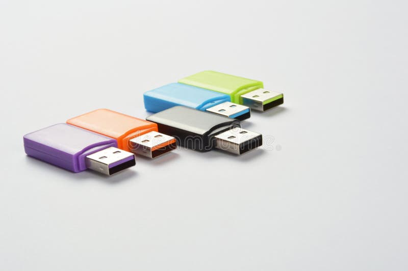 Multi colored usb sticks stock image. Image of white - 140954299