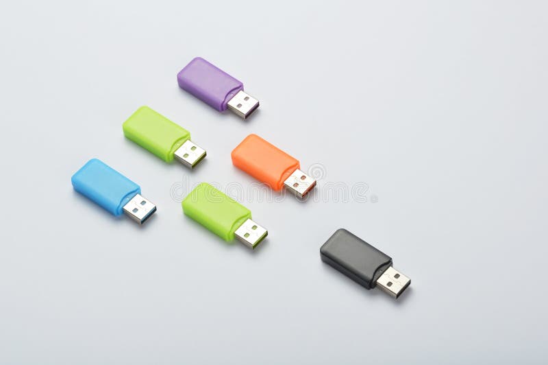 Multi colored USB sticks stock photo. Image of memory - 143267140