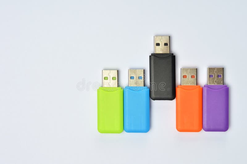 Multi colored USB sticks stock image. Image of group - 140954199