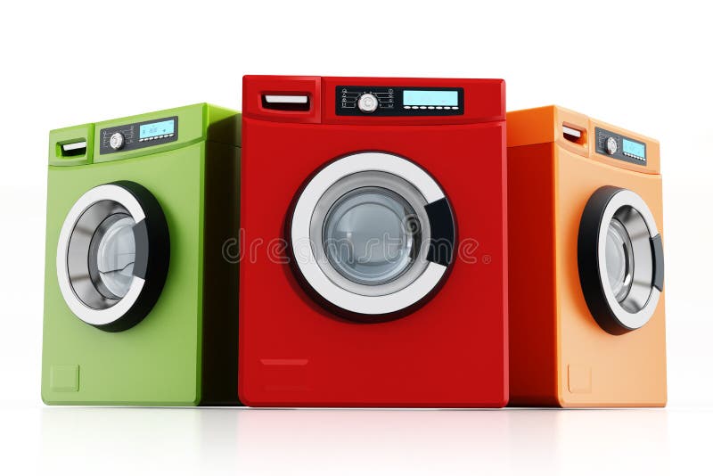 Multi Colored Washing Machines Stock Illustration - Illustration of ...