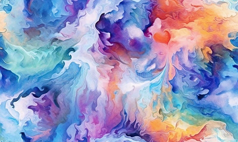 Multi Colored Watercolor Pattern. Texture of Spreading Out Paint. for ...