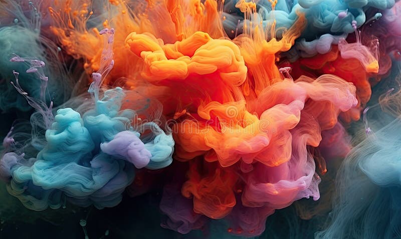 Multi Colored Watercolor Pattern. Texture of Spreading Out Paint. for ...