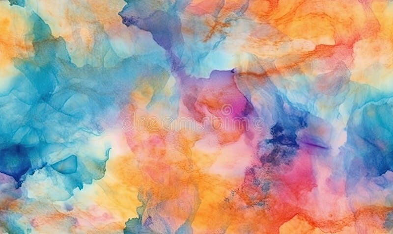 Multi Colored Watercolor Seameless Pattern. Texture of Spreading Out ...