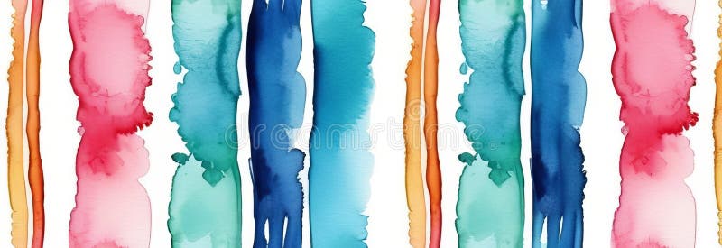 A Multi-colored Watercolor Vertical Wide Stripes Stock Image - Image of ...