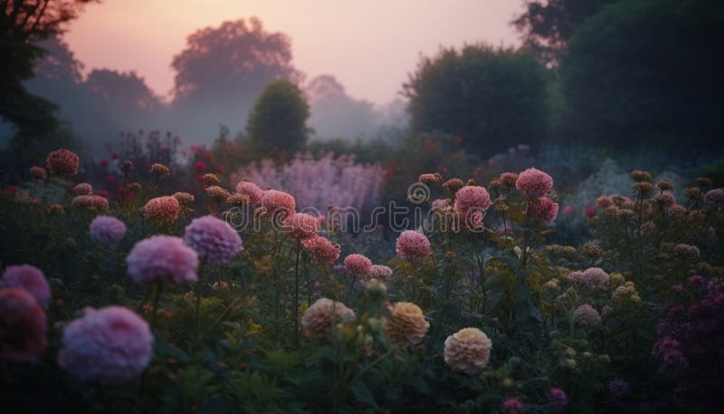 Multi Colored Wildflowers Bloom in Meadow Beauty Generated by AI Stock ...