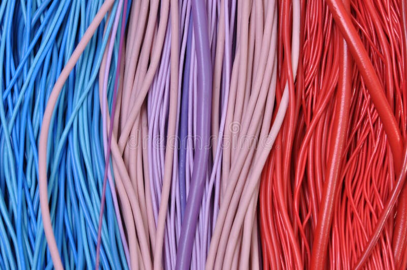 Multi-colored Wires in Computer Networks Stock Photo - Image of link ...