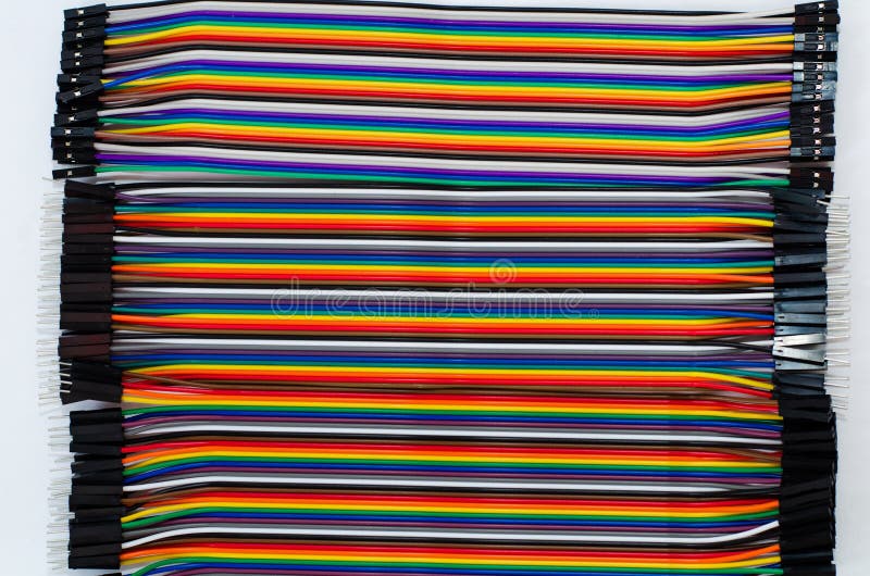 Background of Many Multicolored Electrical Thin Wires Stock Photo ...