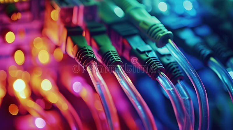 Multi-colored Wires. Internet Connection. Generative Ai Stock ...