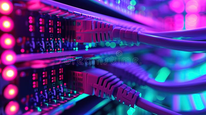 Multi-colored Wires. Internet Connection. Generative Ai Stock ...