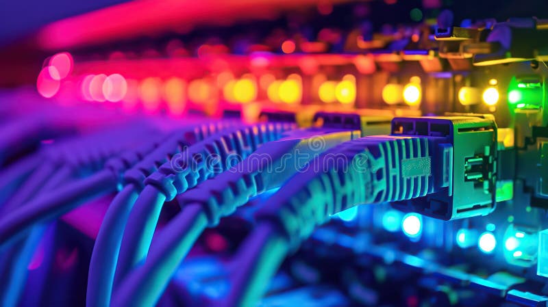 Multi-colored Wires. Internet Connection. Generative Ai Stock ...