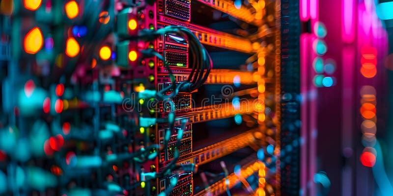 Multi-colored Wires on the Server Stock Photo - Image of internet ...