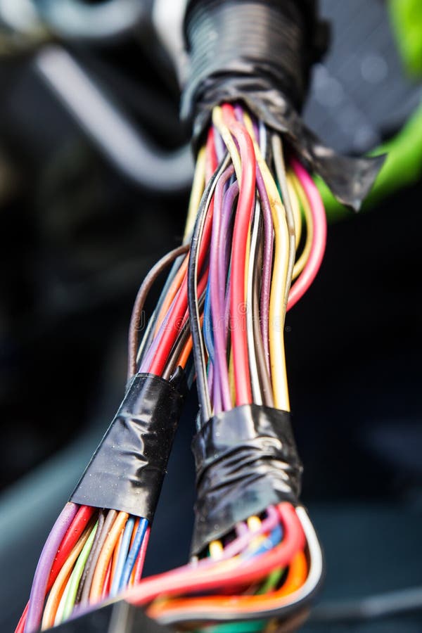Multi-colored Wires Taped Together Stock Image - Image of black, dirty ...