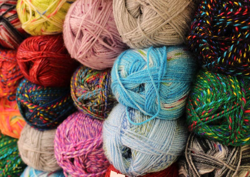 Multi Colored Wool stock photo. Image of colour, skeins - 103605184