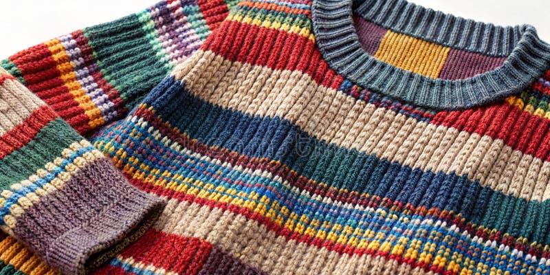 Multi Colored Wool Patches on a Sweater Pattern AI-Created Content ...