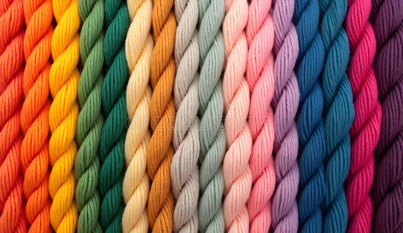Multi Colored Woolen Threads Decoration Lying Side by Side and ...