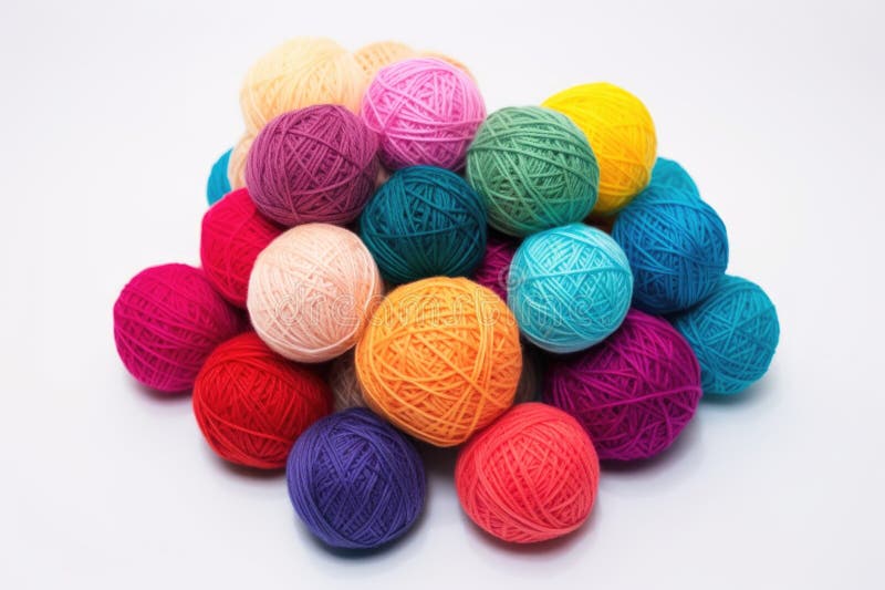 Multi-colored Yarn Balls Arranged in a Gradient Stock Photo - Image of ...