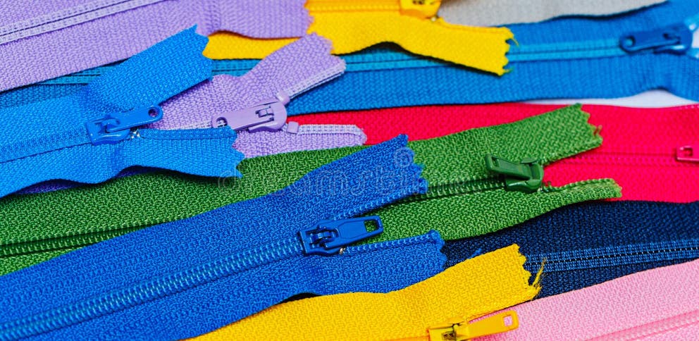Multi-colored zipper stock photo. Image of close, closeup - 53119800