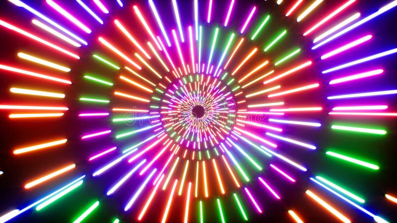 Multi Colorful Laser Beam Circle Shape Light Background Stock ...