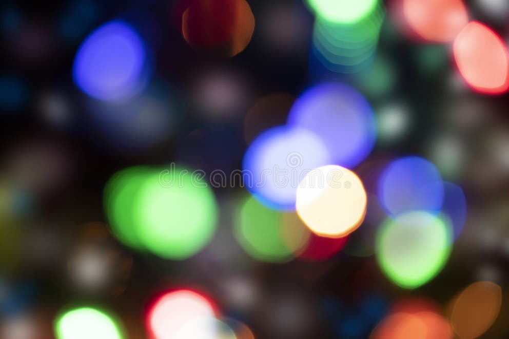 Multi Colors Bokeh on the Night and Black Background Stock Image ...
