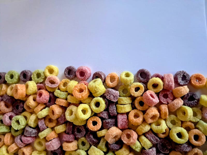 Multi Colors Cereal on a White Background Stock Photo - Image of fruit ...