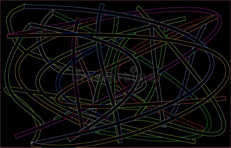 Multi Colors Line Black Background Stock Illustration - Illustration of ...