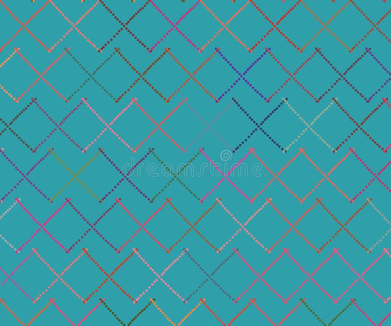 Multi Colour Dot Rectangular Repeat Pattern in Light Blue Background ...