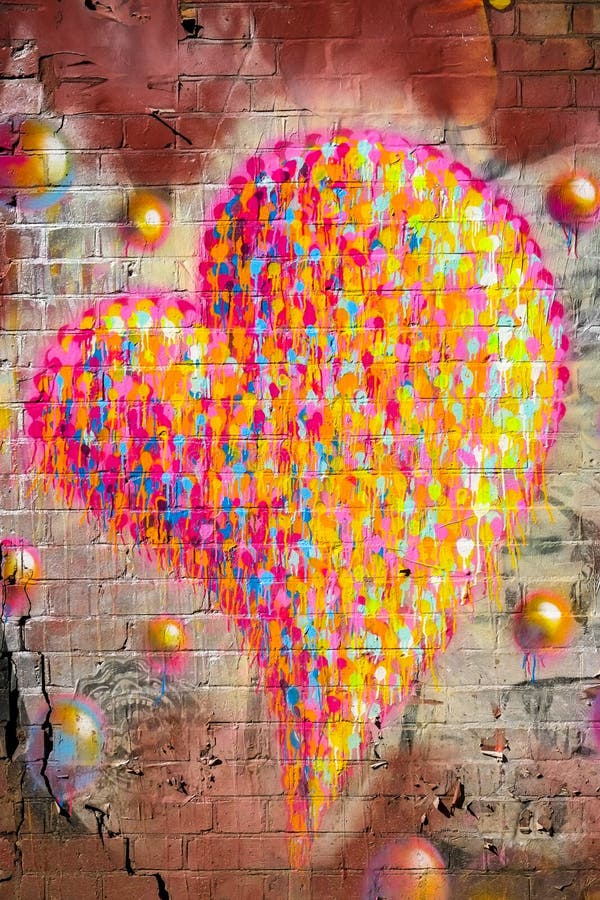 Multi Colour Heart Graffiti Editorial Image - Illustration of multi ...