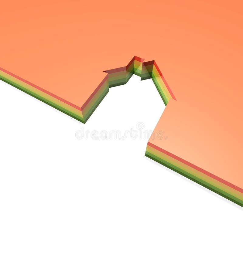 Multi colour house shape stock illustration. Illustration of building ...
