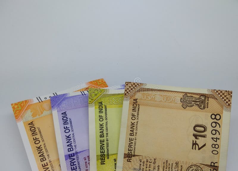 Multi Colour Indian Currency Notes on White Background Stock Photo ...
