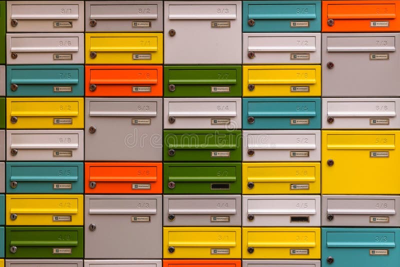 Lots of Colurful Post and Mail Boxes Stock Image - Image of ...