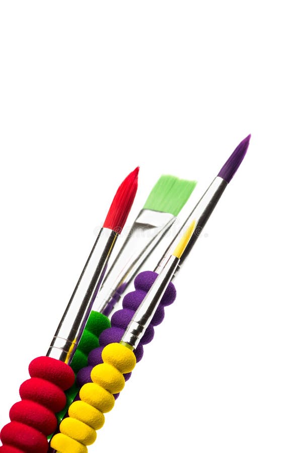 Multi Colour Paint Brush Kit Solated on White Background Stock Image ...