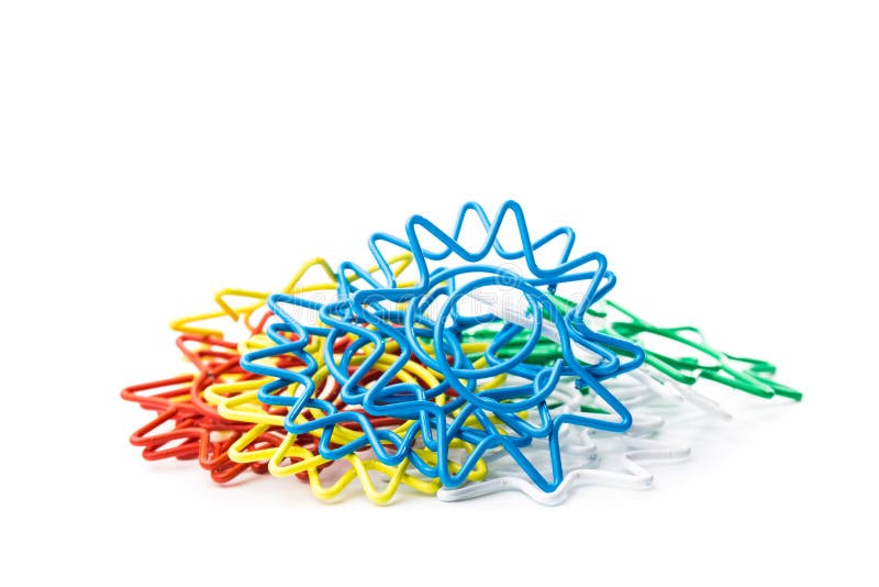 Multi Colour Paper Clips Isolated on White Background Stock Photo ...