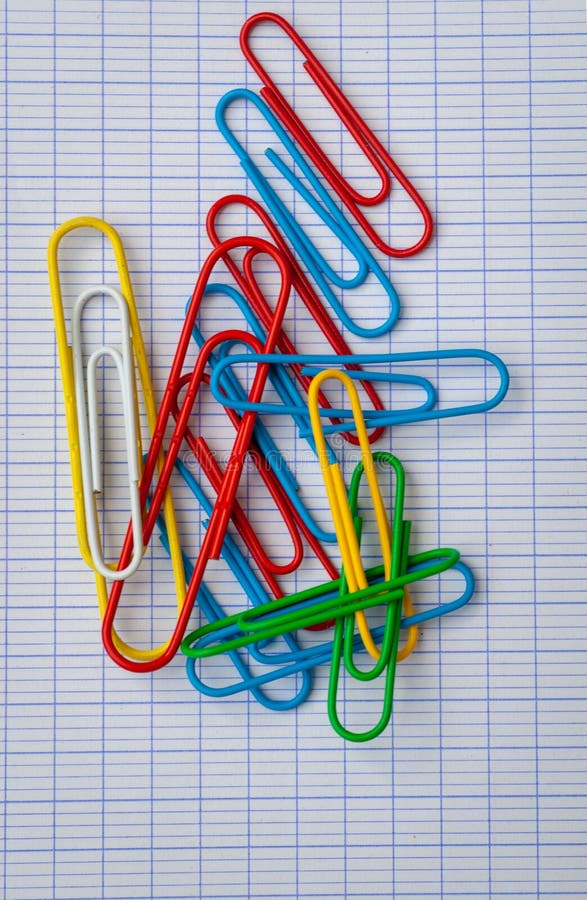 Multi Colour Paper Clips on Note Pad Stock Image - Image of home ...