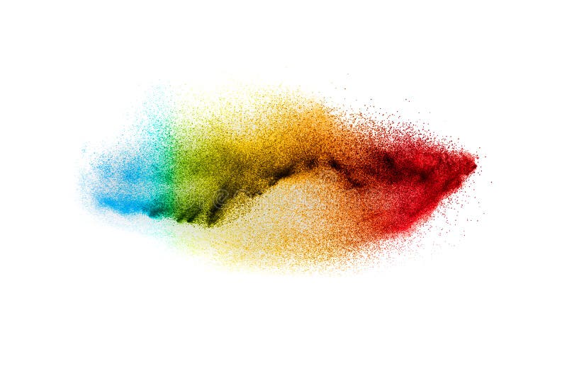 Multi Colour Powder Explosion on White Background. Launched Colourful ...