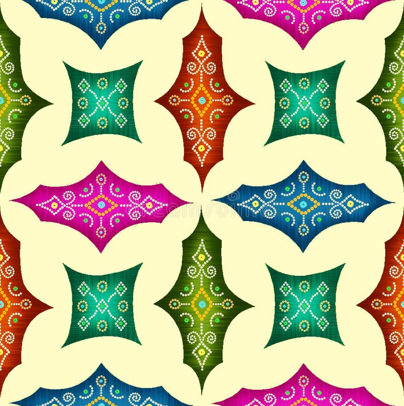 Multi Colour Seamless Abstract Bandhani Pattern Texture Effect Stock ...