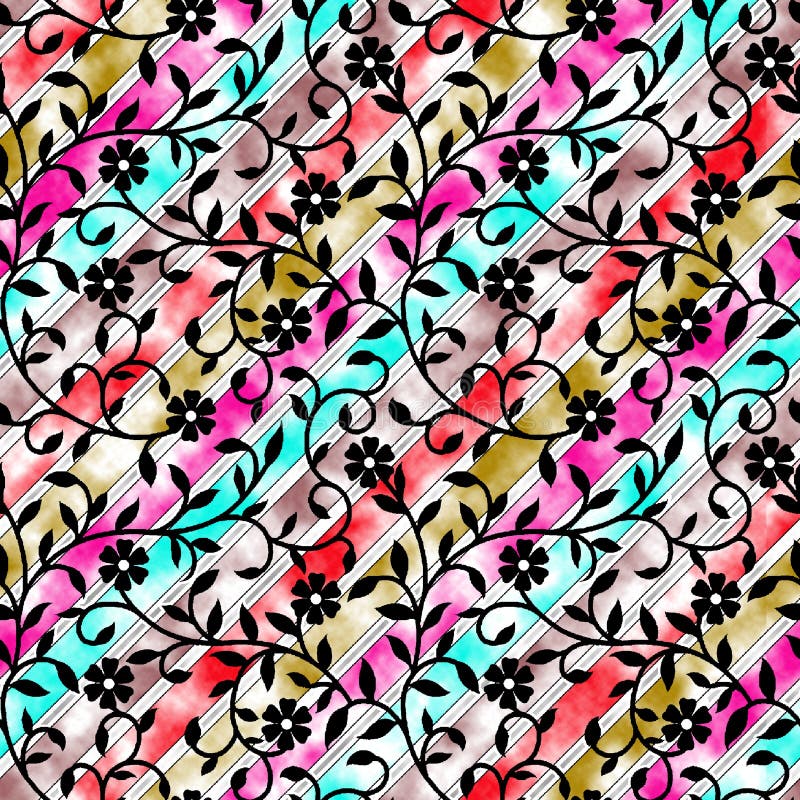 Multi Colour Seamless Abstract Floral Pattern Cloudy Texture Effect ...