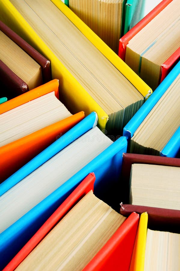 Multi-coloured Books from Above. Close Up. Stock Image - Image of page ...