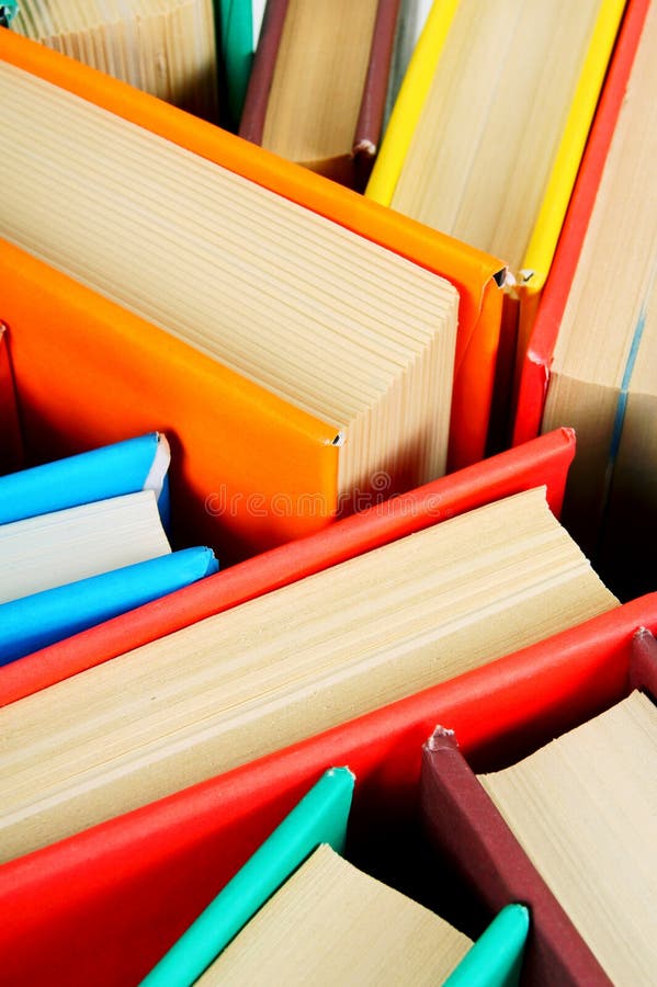 Multi-coloured Books from Above. Close Up. Stock Image - Image of ...
