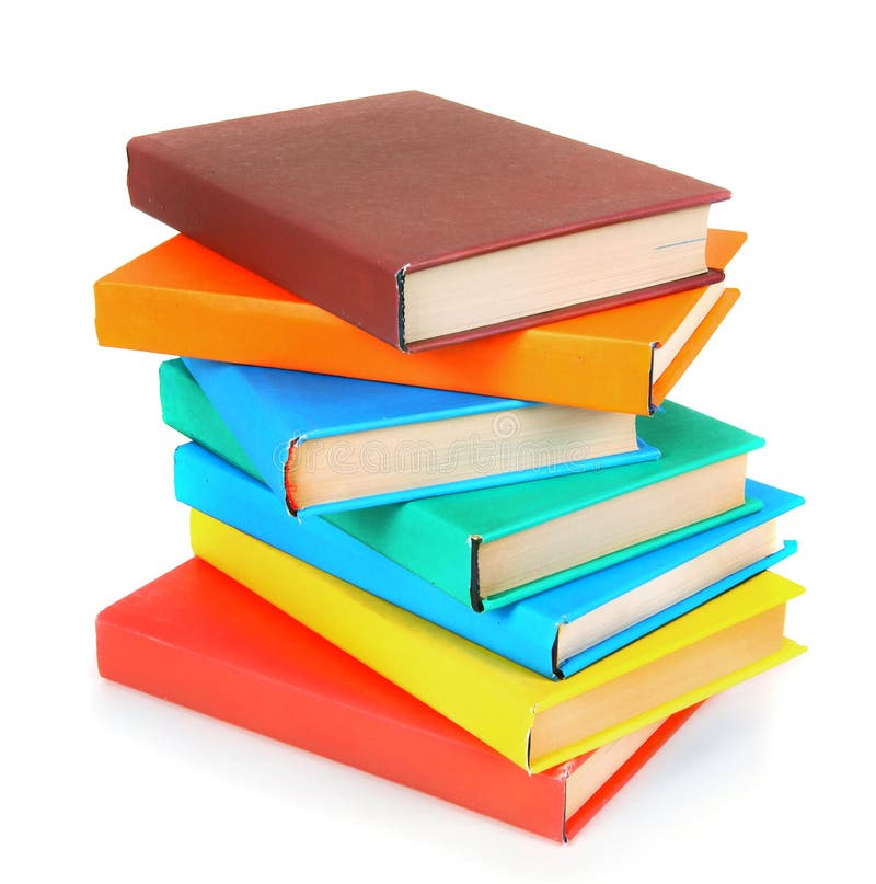 Multi-coloured Books. on White Background. Stock Image - Image of ...