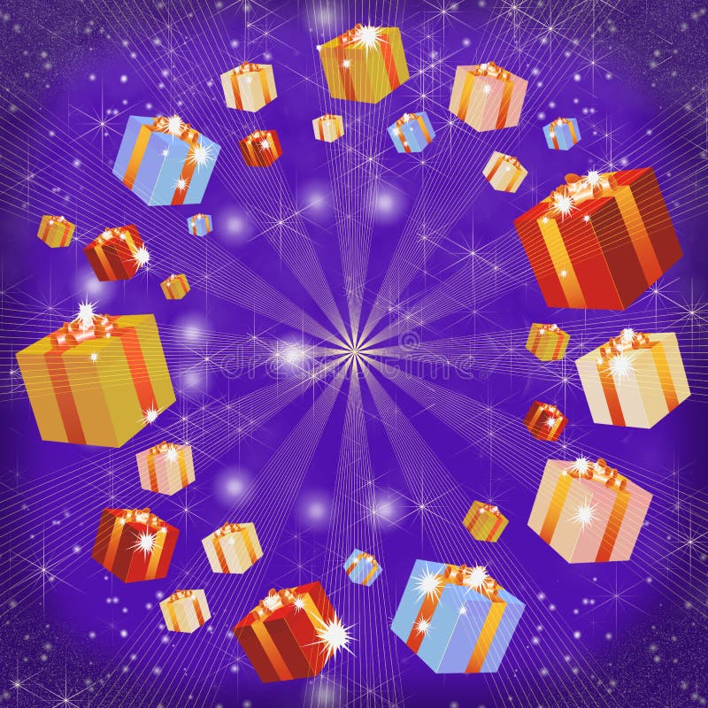Multi-coloured boxes stock illustration. Illustration of snowflake ...