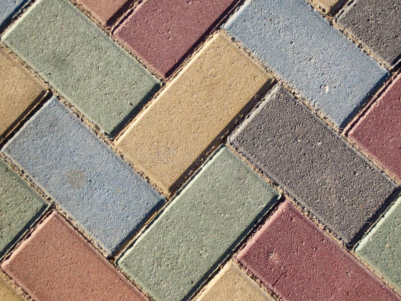 Coloured brick pavement stock photo. Image of brick - 104775274