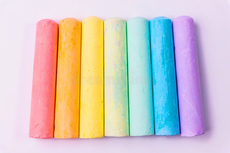 Multi Coloured Chalk Isolated on White Background Stock Image - Image ...