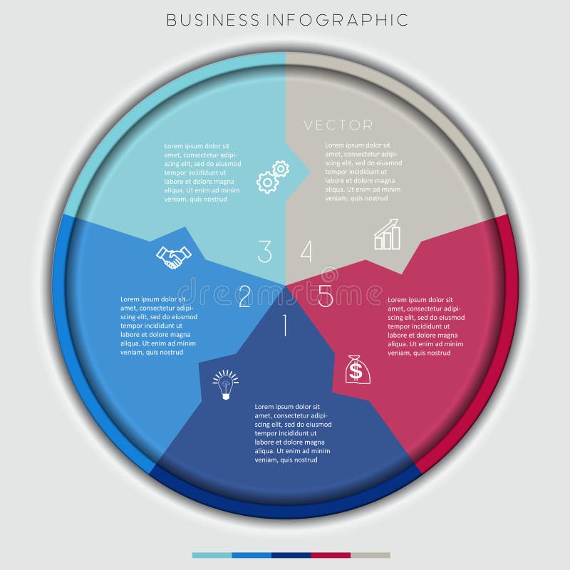 Multi-coloured Ring Infographic Seven Positions Stock Vector ...