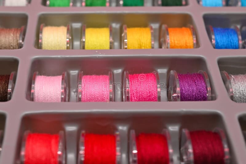 Multi Coloured Cotton Reels Stock Image - Image of purple, reels: 308045053