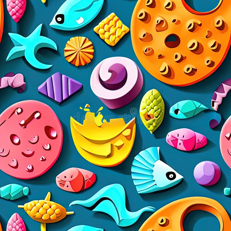 Seamless Craft Clay Patterns, with Intricate Details and Shades. Stock ...