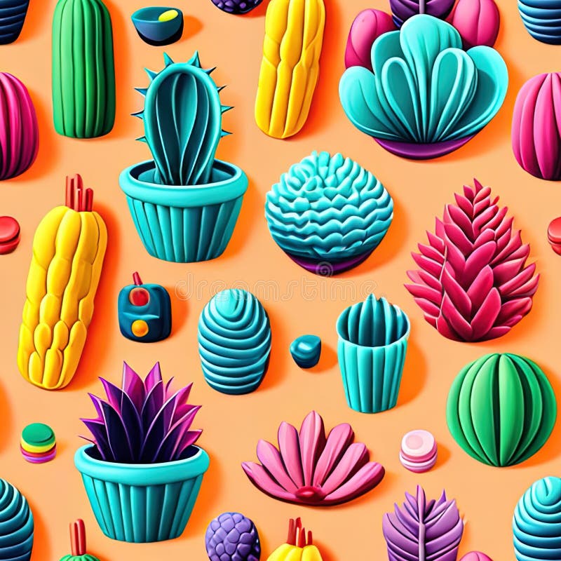 Seamless Craft Clay Patterns, with Intricate Details and Shades. Stock ...